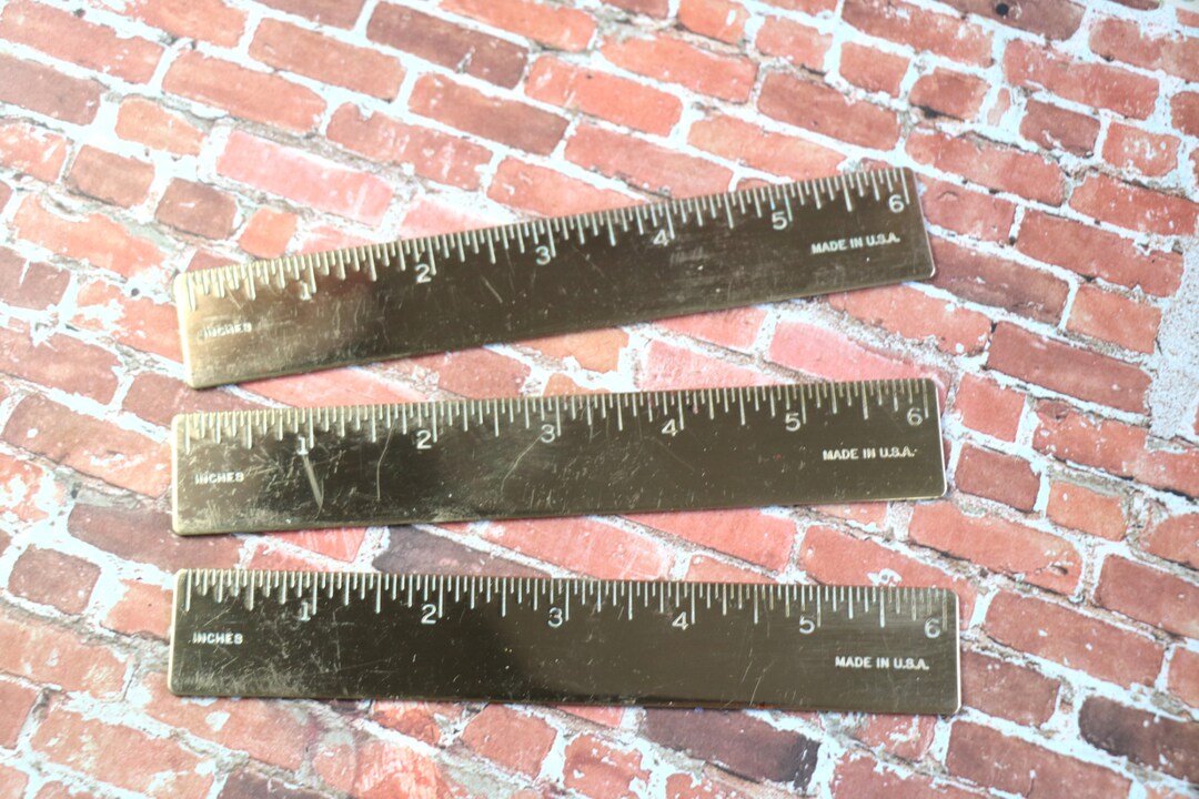1 Vintage Six Inch Solid Brass Ruler Pendant - Etsy