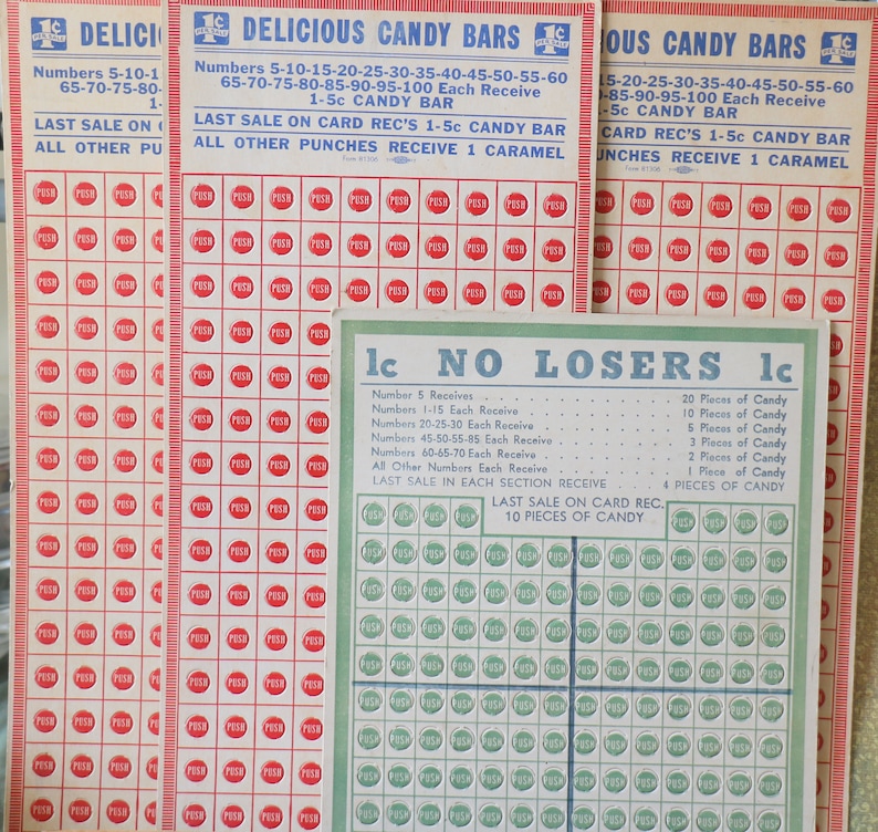 1 Vintage Gambling Punch Board | Etsy