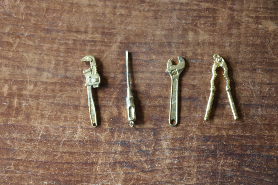1 Vintage Miniature Brass Tool - Etsy
