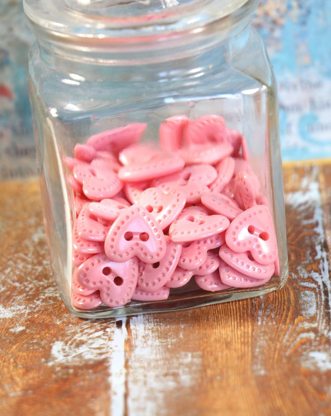 5 Vintage Pink Plastic Double-sided Heart Buttons - Etsy