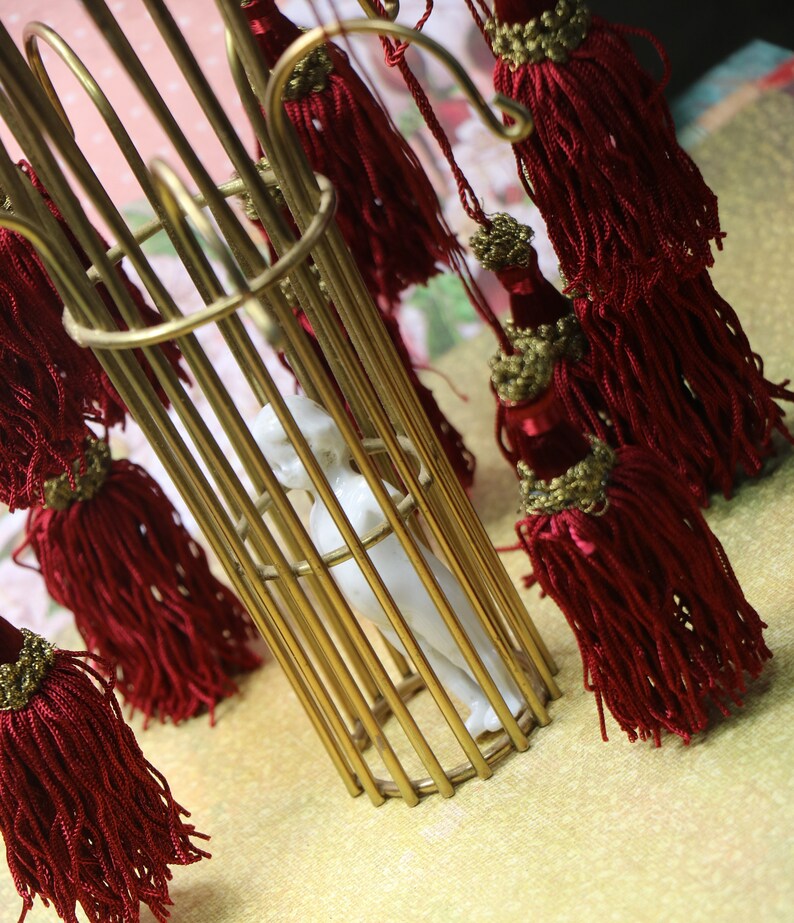 1 Vintage Deep Red Large Tassel - Etsy