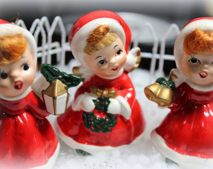3 Adorable Vintage Ceramic Christmas Angels - Etsy