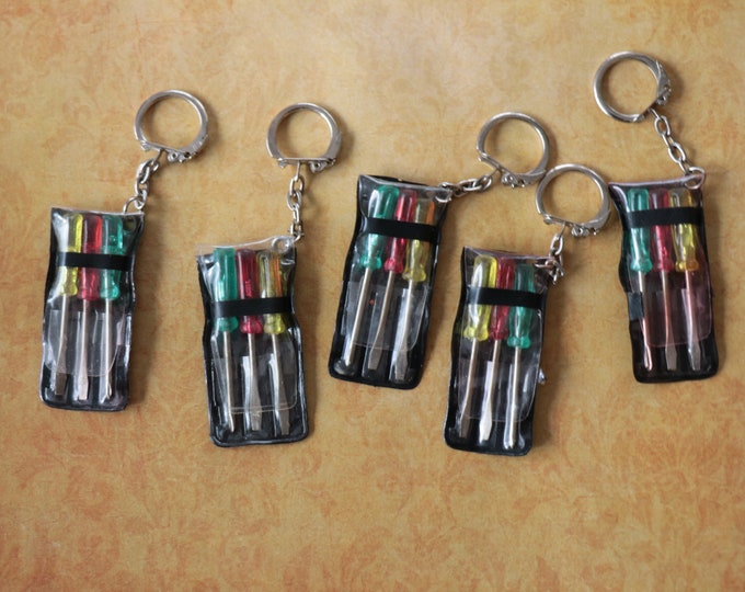 1 Vintage Mini Screwdriver Set Keychain - Etsy