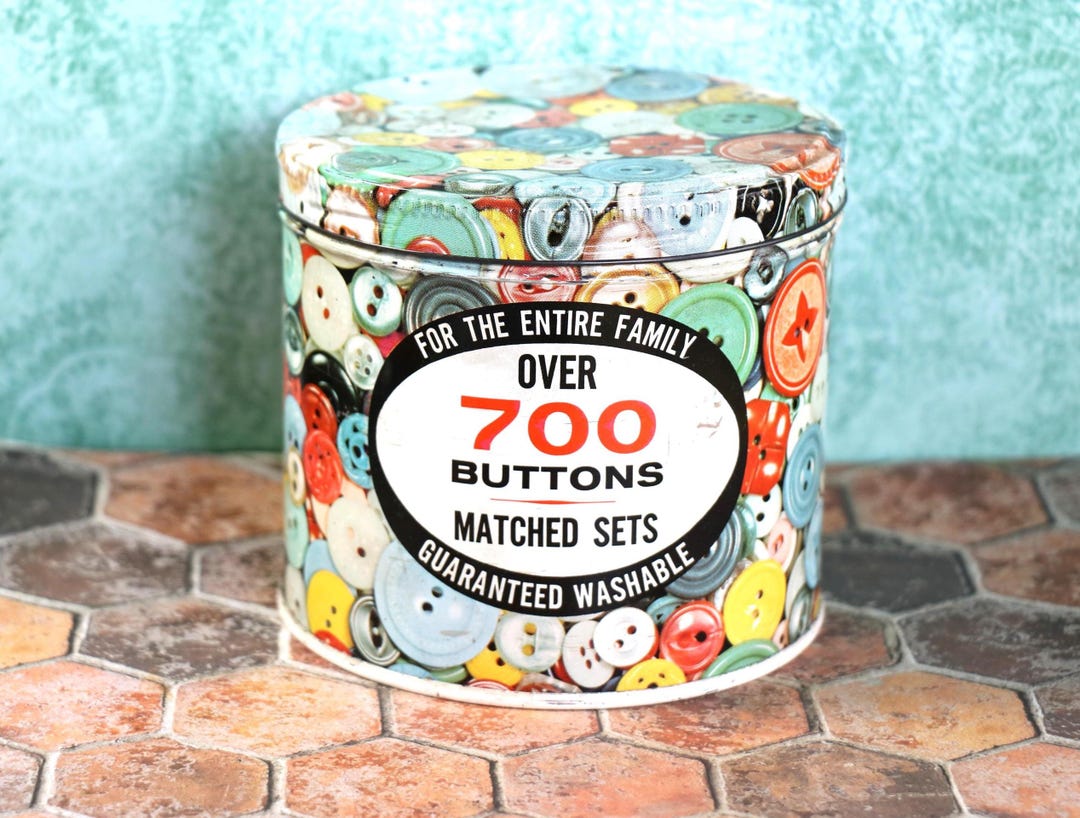Vintage Family Button Tin - EMPTY - Etsy