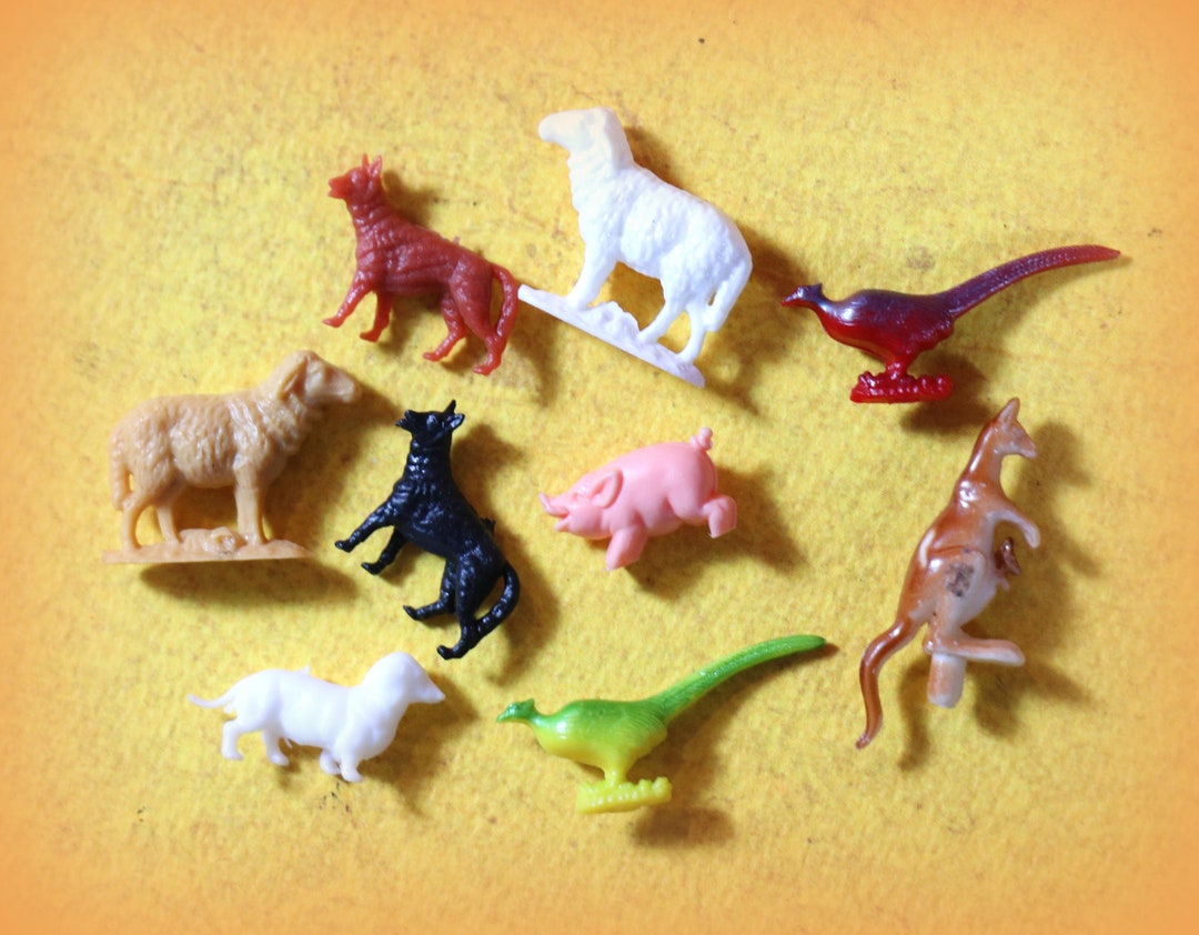 Set of 6 Miniature Plastic Animals - Etsy