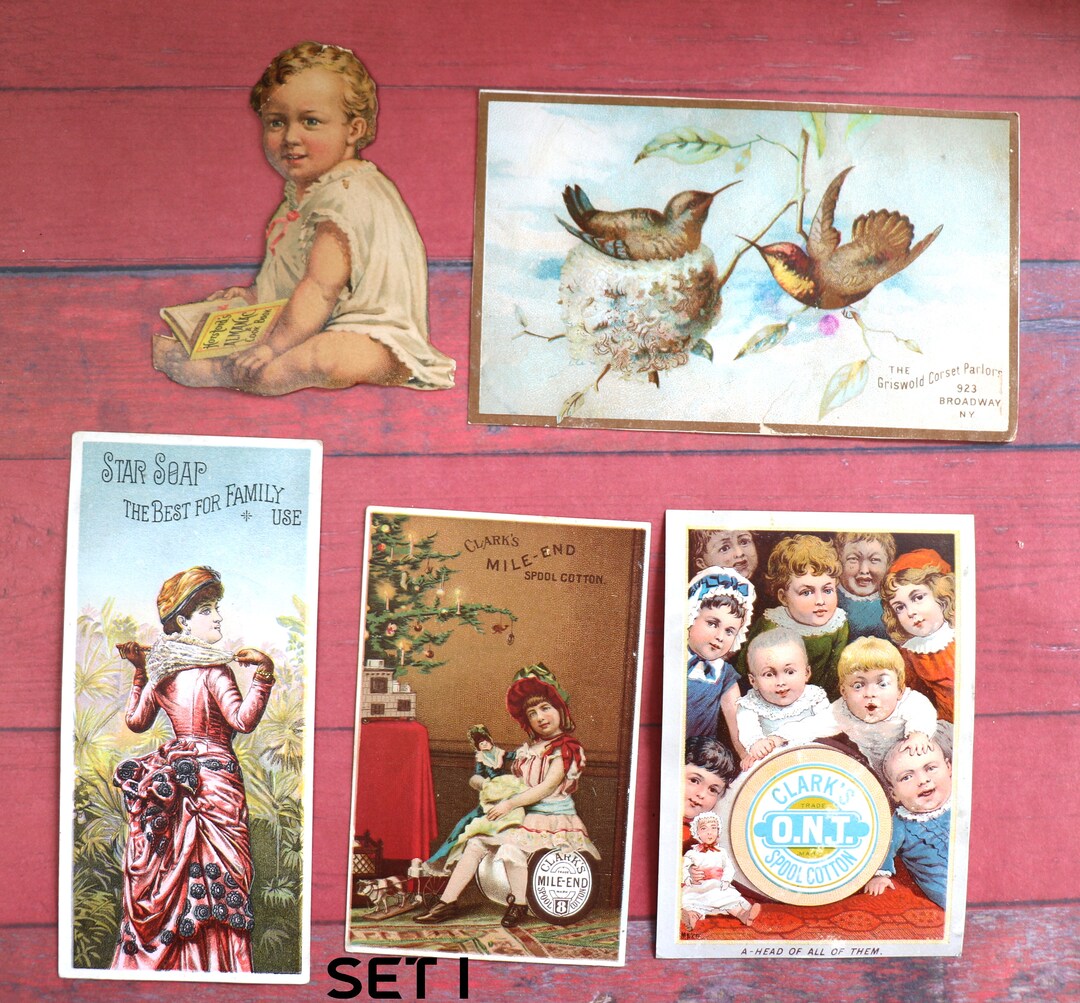 1 Set of 5 Antique Advertising Cards - Etsy
