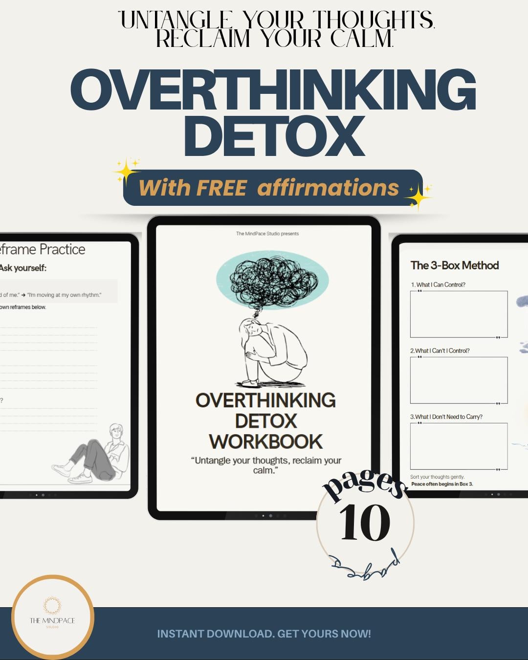 Overthinking Detox Workbook,mindfulness Journal,mental Clarity ...