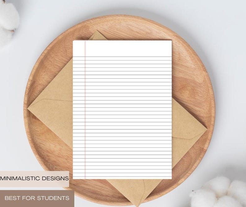 Printable College Ruled Paper | Lined Paper PDF Bundle | A4 & US Letter ...