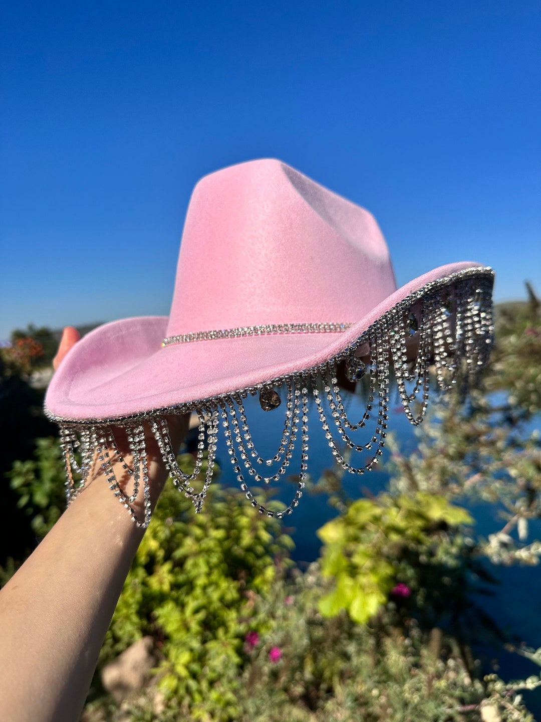 Cowgirl Barbie Pink Rhinestone Cowgirl Hat Halloween Etsy