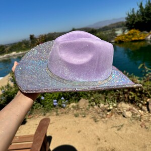 LILAC SUPERSTAR Rhinestone Cowboy Hat Various Colors Blue Purple Pink ...