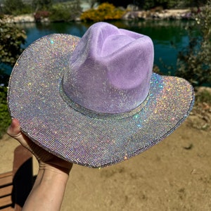 LILAC SUPERSTAR Rhinestone Cowboy Hat Various Colors Blue Purple Pink ...