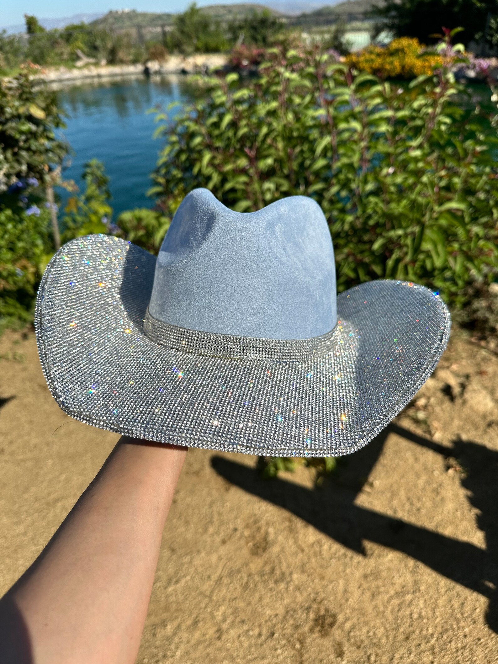 LILAC SUPERSTAR Rhinestone Cowboy Hat Various Colors Blue Purple Pink ...