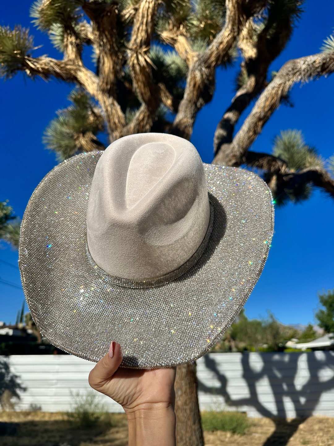 IVORY SUPERSTAR Rhinestone Cowboy Hat Various Colors Blue Purple Pink ...