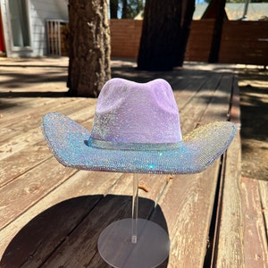 LILAC SUPERSTAR Rhinestone Cowboy Hat Various Colors Blue Purple Pink ...