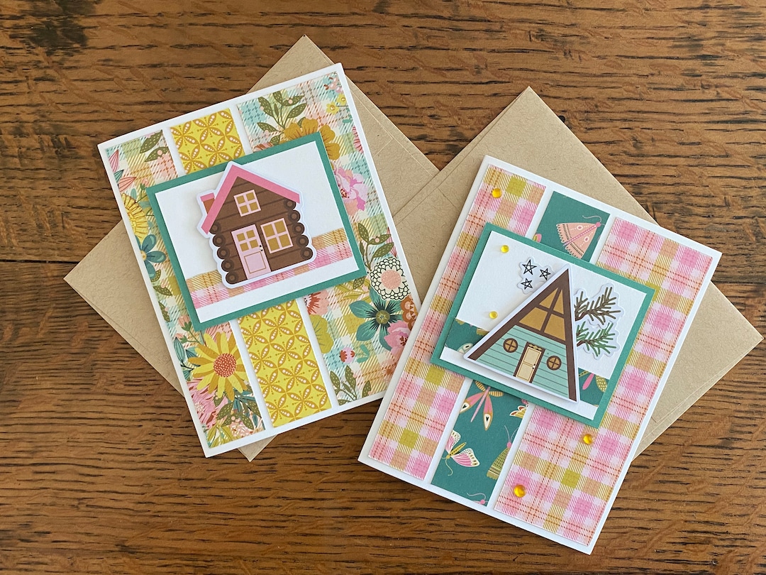New House Card - Cabin Card - Log Cabin Card - A Frame House Card ...
