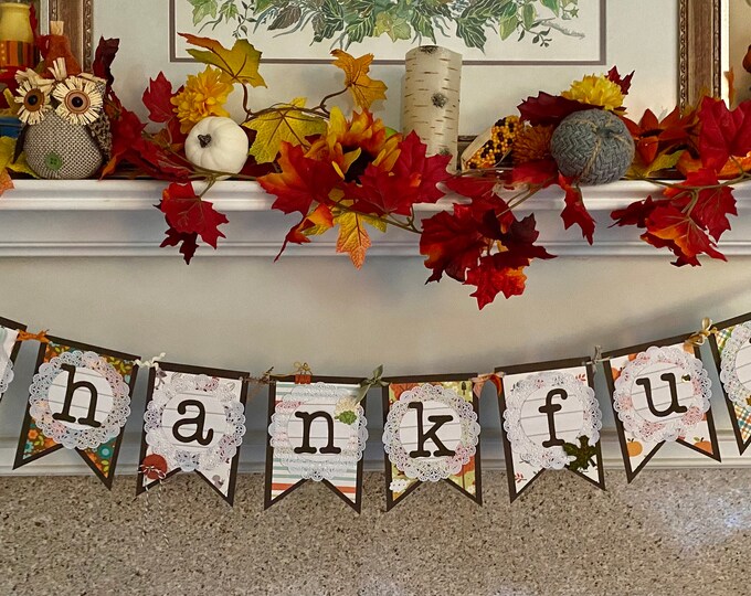DIY KIT- Thanksgiving Banner - Harvest Banner - Pumpkin Banner - Autumn ...