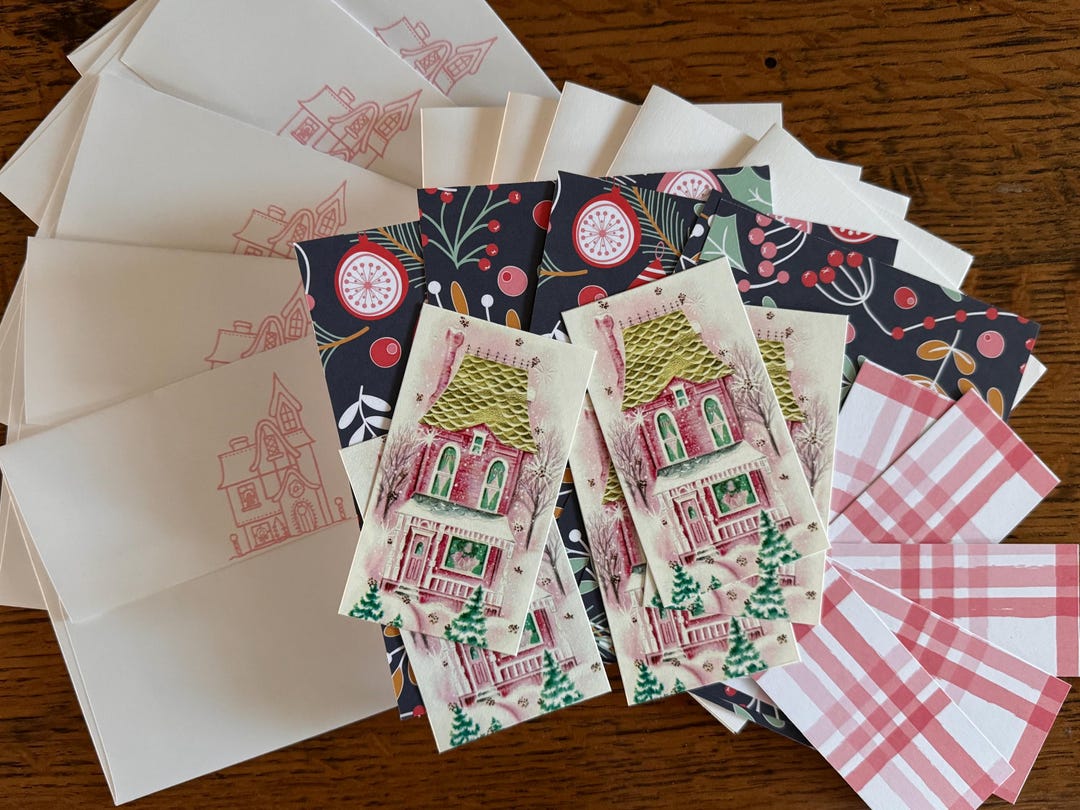 DIY Card Kit - Vintage Christmas Cards - Kit to Make 5 - Blank Cards ...