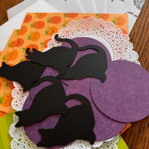 DIY Card Kit Halloween Cards Black Cat Halloween Card Kit Blank Cards ...