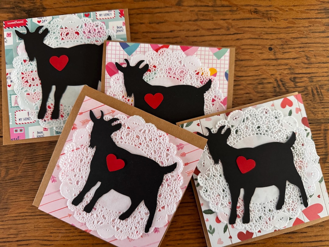 Kit to Make 10 or 25 Class Valentines Goat Valentine Kit Goat Cards ...