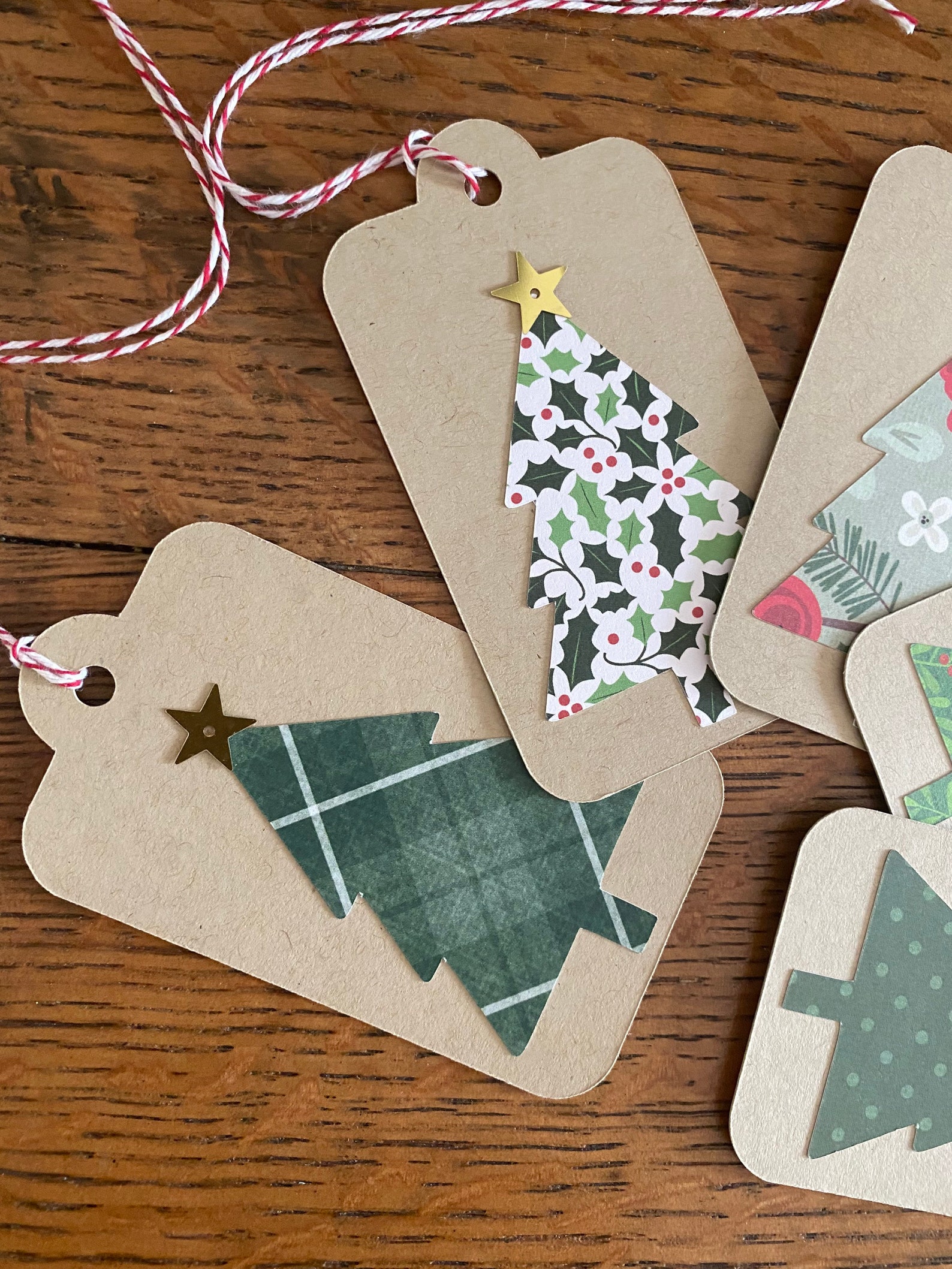 Gold Star Pine Tree Gift Tags Rustic Tree Christmas Tags - Etsy