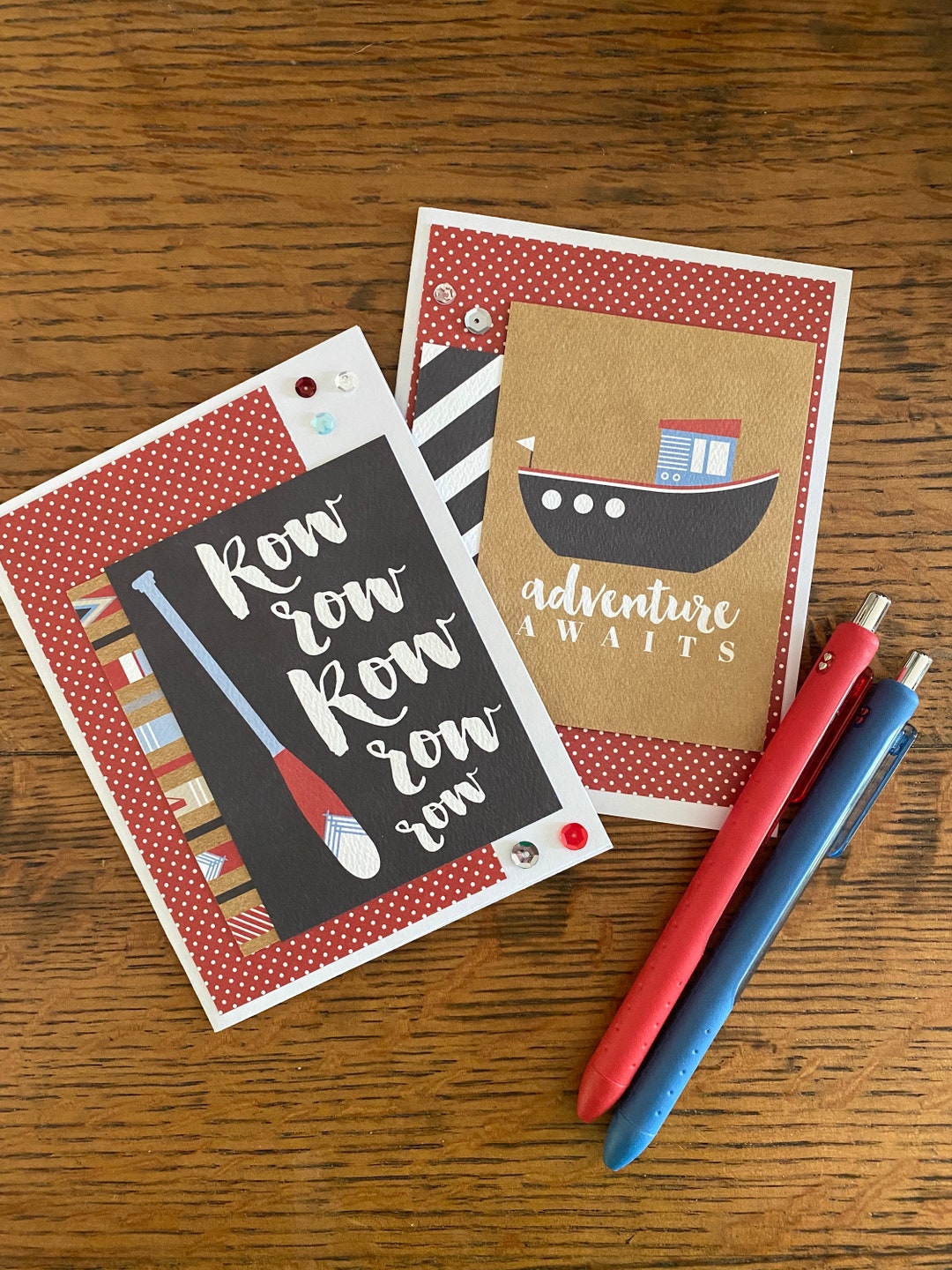 Nautical Card - Canoe Paddle Card- Boat Card - Adventure Awaits Card ...