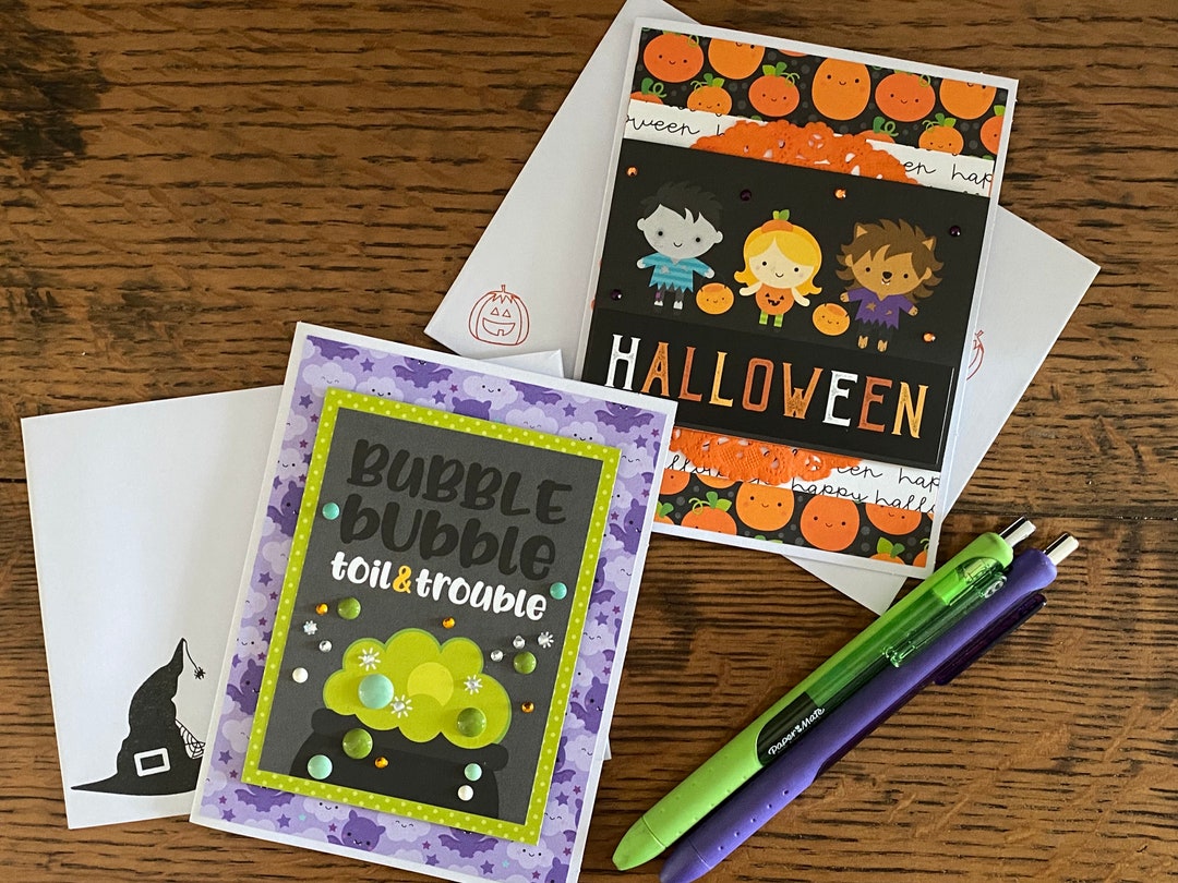 Halloween Card - Happy Halloween Card - Halloween Cauldron Card - Toil ...