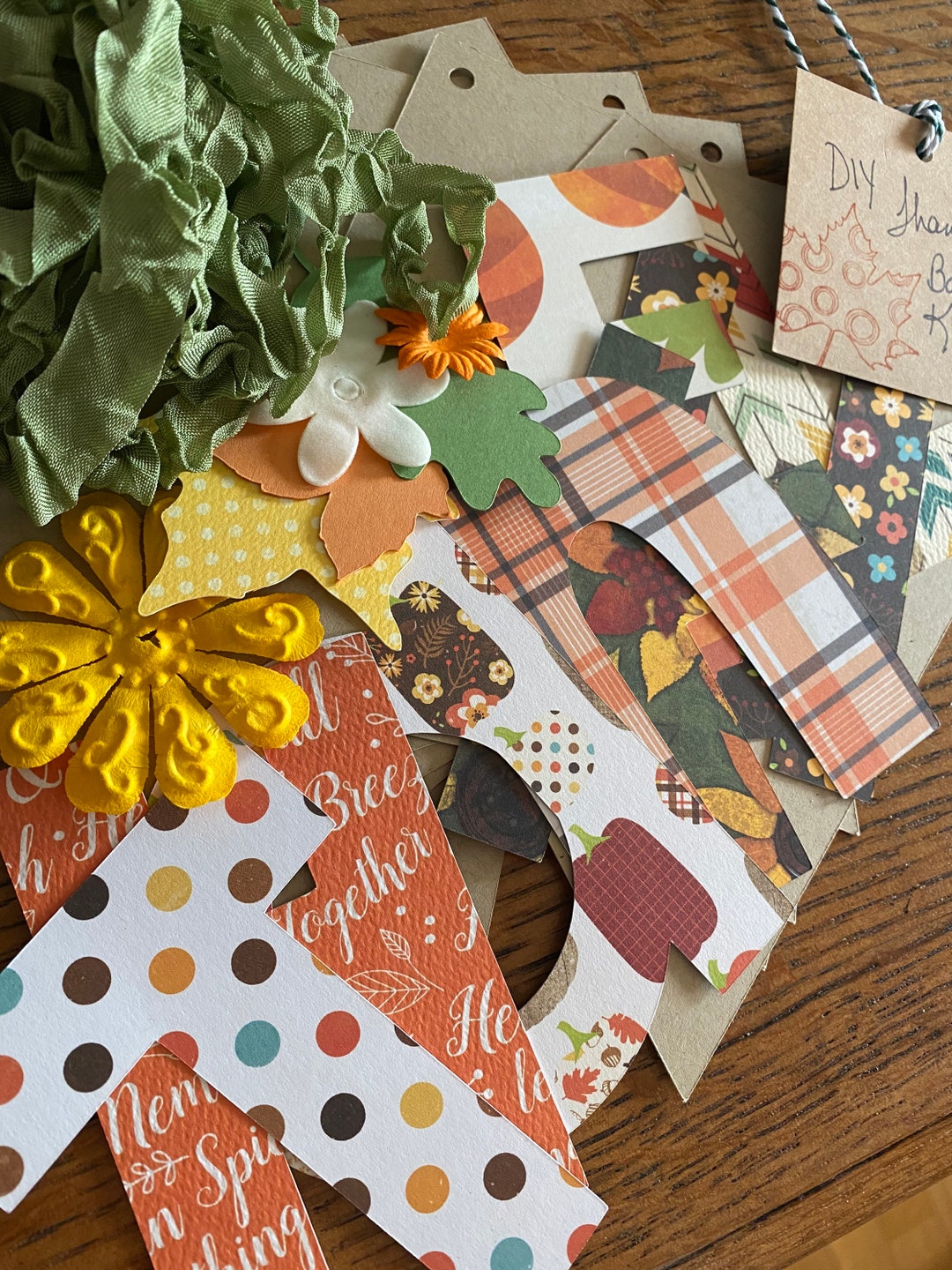 DIY Thankful Banner KIT Thanksgiving Banner Fall Banner Mantle Decor - Etsy