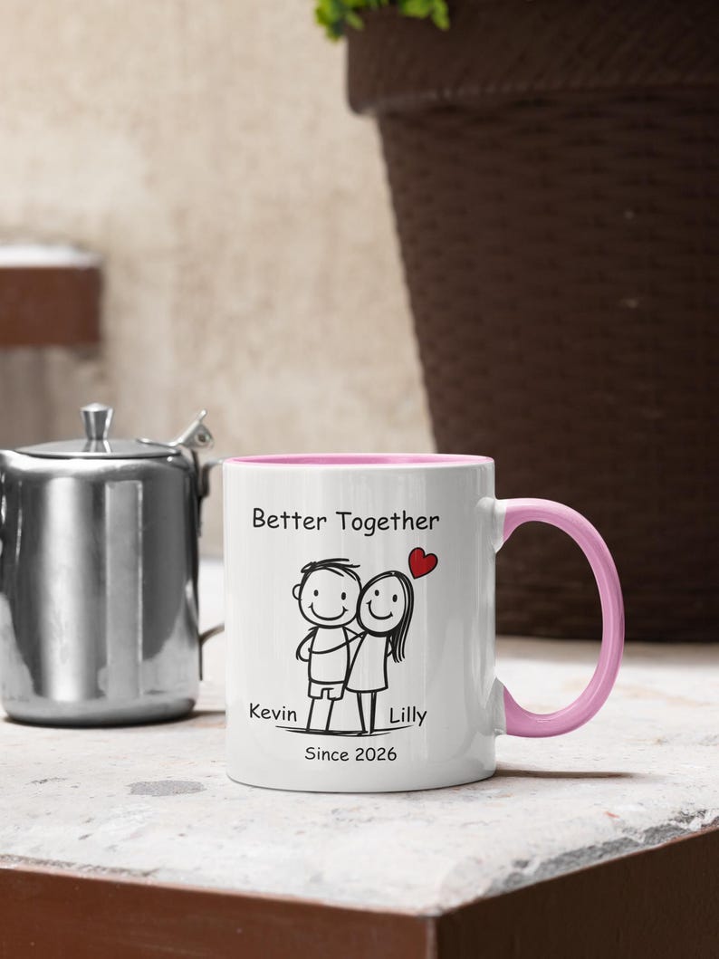 Personalized Couple Mug – Custom Names & Year, Valentine’s Day Gift ...