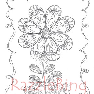 Coloring Page Printable Zentangle Inspired PDF Zendoodle - Etsy UK