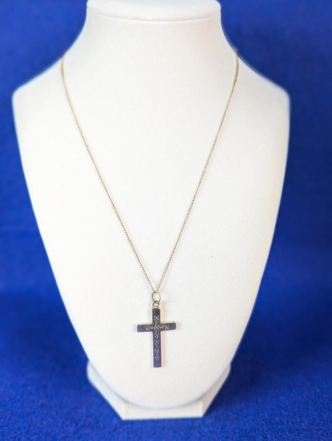 VTG Cross Pendant Necklace 18" Barton Allen Ballou BAB 1-20th 12k GF ...