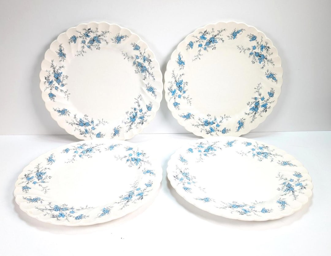 Vintage Myott Dinner Plates (set of 4) - Forget Me Not Staffordshire ...