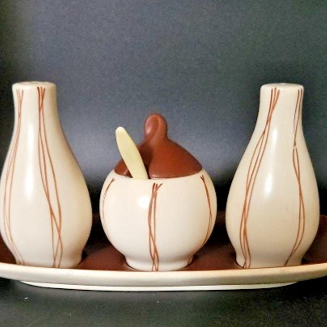 Rare Vintage Carlton Ware Cruet Set Salt & Pepper and Mustard Dish ...