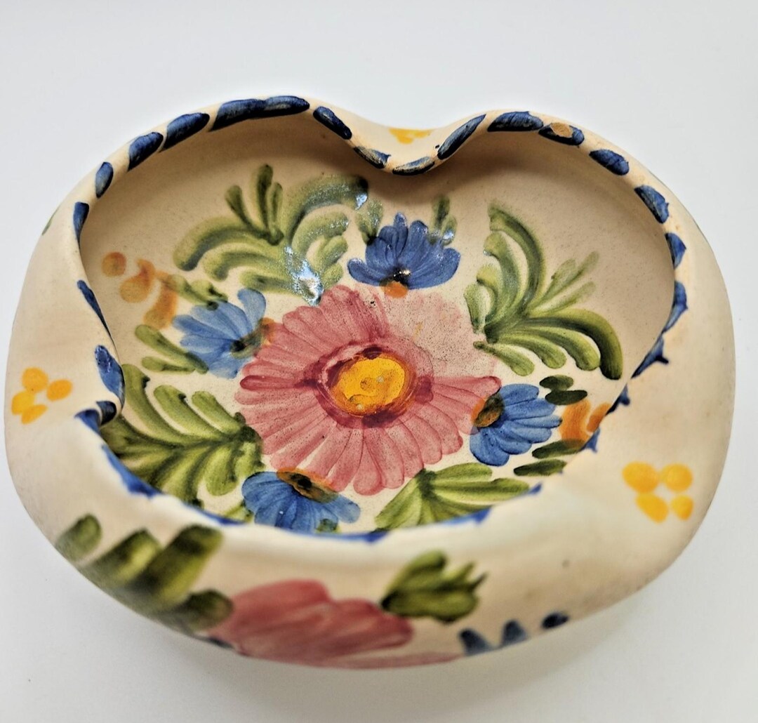 Vintage Talavera Spain Pottery Floral 5” Bowl - Hand Painted - Signed ...