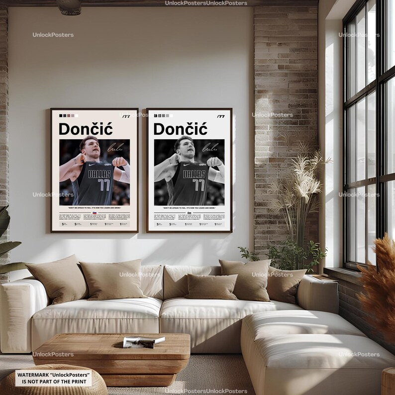 Luka Dončić Poster, Doncic Mavericks Print, Framed Doncic Dallas Art ...