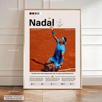 Rafael Nadal Painting Tennis Player Hand Made Poster Canvas Print Kids ...