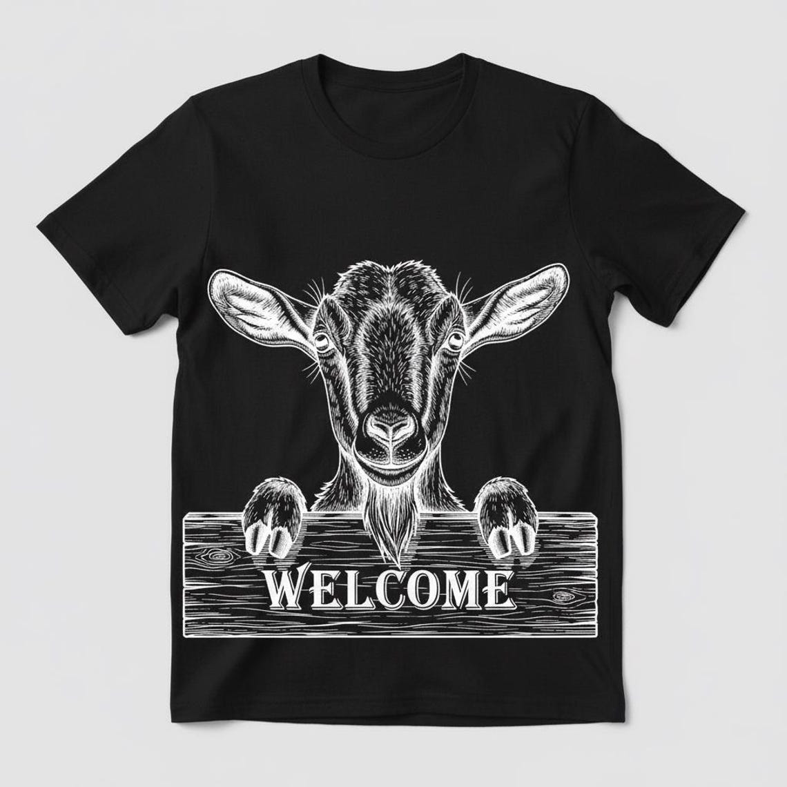 Welcome Goat Vector Image: Farmhouse Animal Graphic (digital Download ...