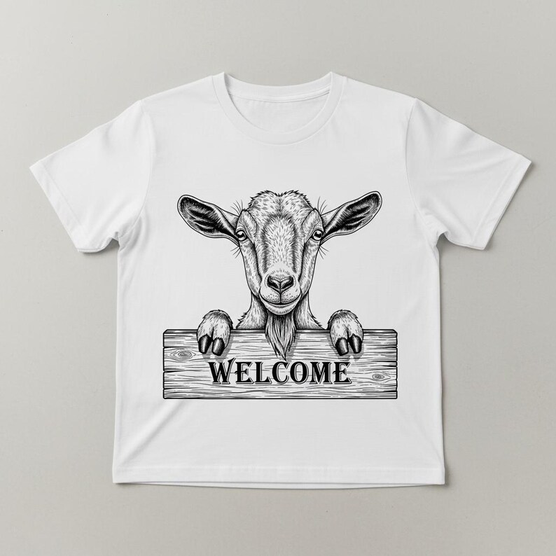 Welcome Goat Vector Image: Farmhouse Animal Graphic (digital Download ...