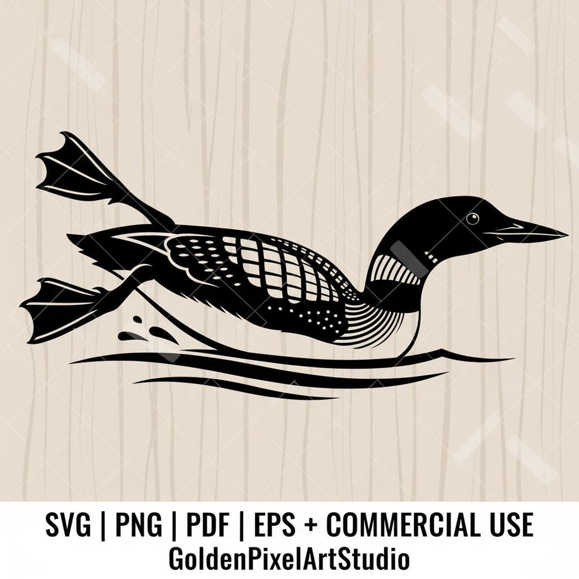 Common Loon Vector Graphic, Black Image (digital Download) - Etsy