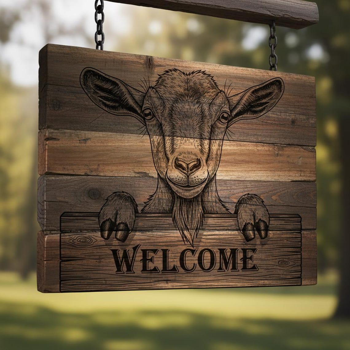 Welcome Goat Vector Image: Farmhouse Animal Graphic (digital Download ...