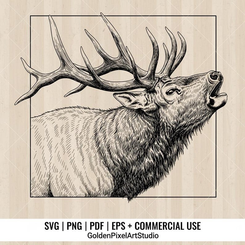 Elk Deer Vector Graphic, SVG PNG (digital Download) - Etsy