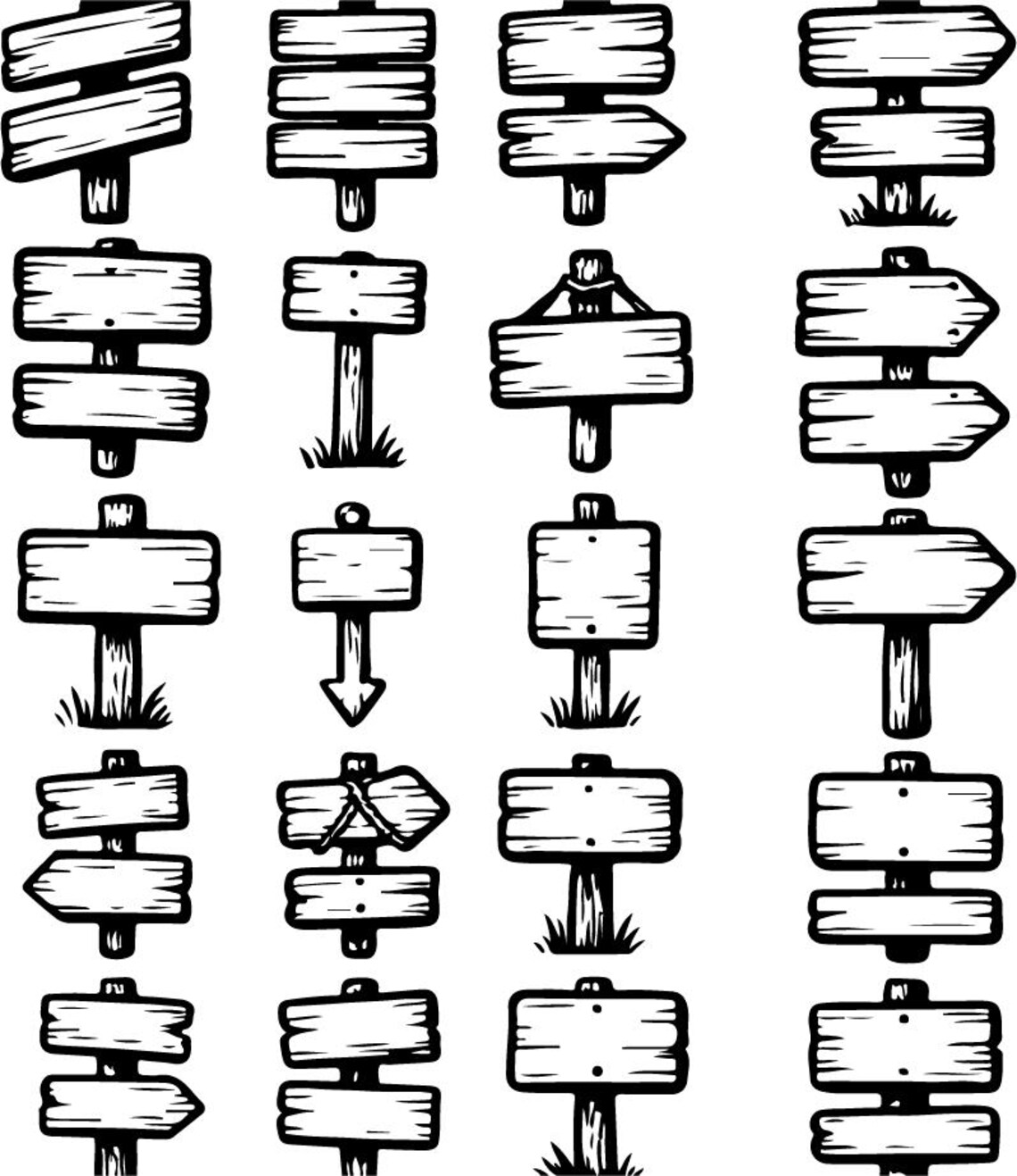 Wooden Post Signs SVG Bundle, Vector Graphic Cut Files (digital ...