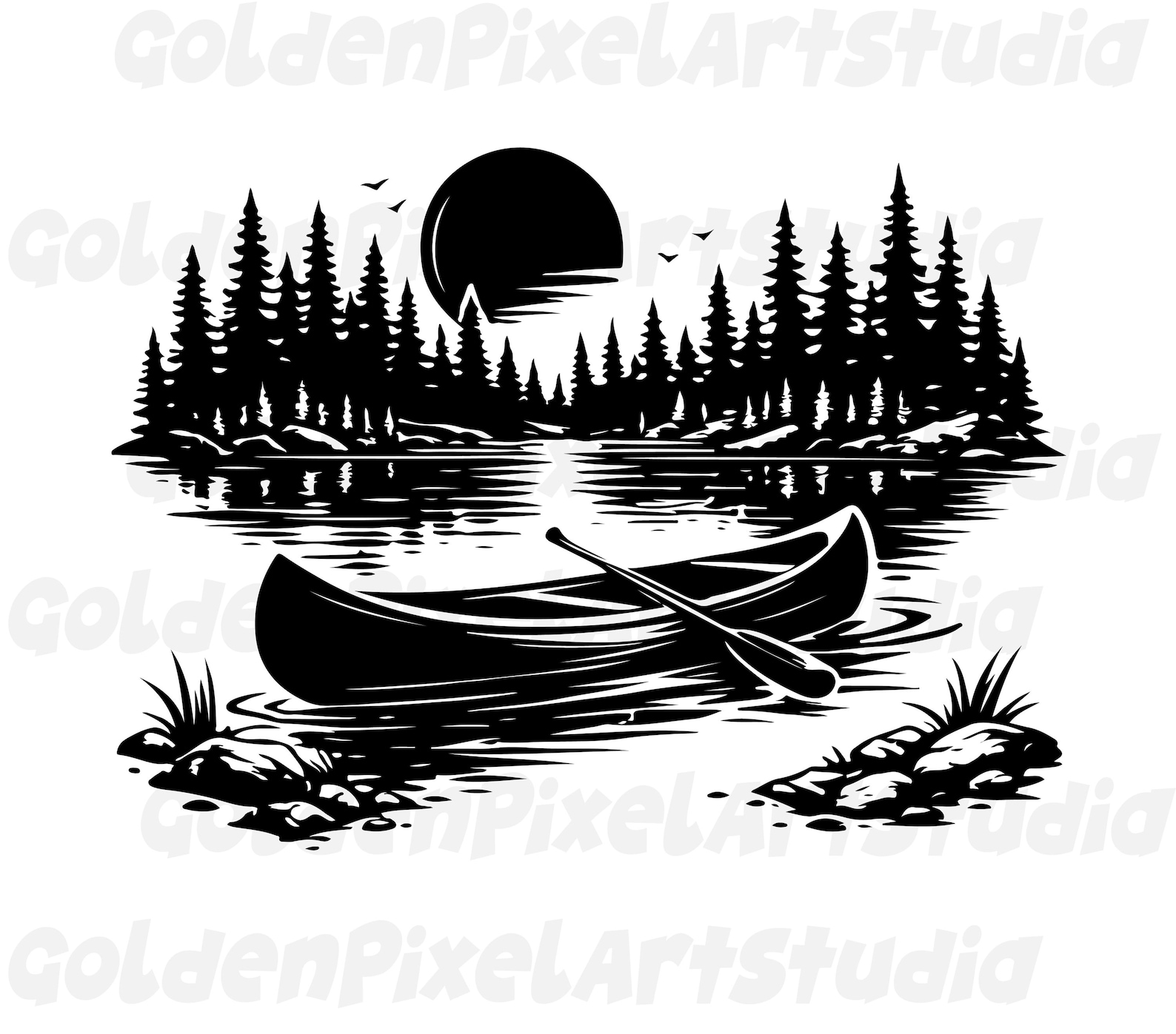 Canoeing Svg & Png, Canoe Clipart Silhouette, Camping Design - Etsy