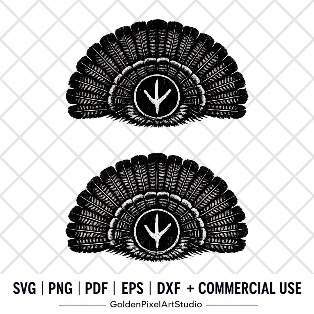 Wild Turkey Fan SVG, Gobbler Hunting Clipart (digital Download) - Etsy
