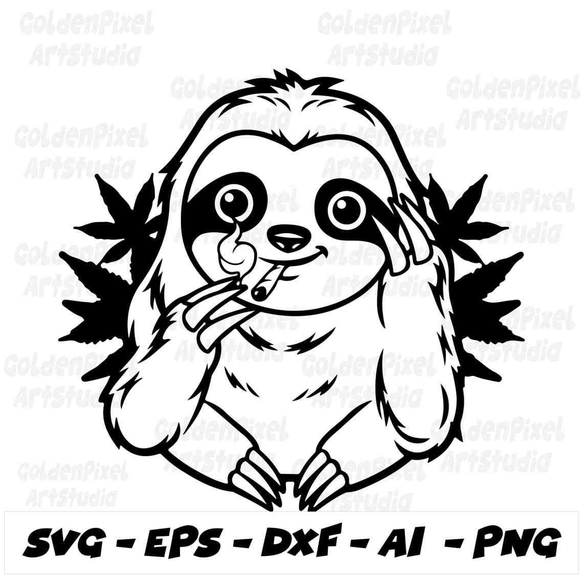 Weed Svg | Weed Sloth Svg | High Animal Clipart | Smoking Joint | Pass ...