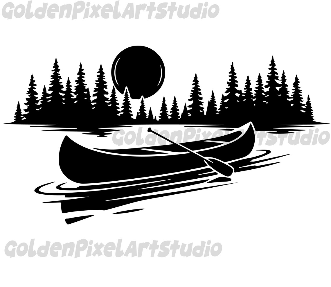Canoeing Svg & Png, Canoe Clipart Silhouette, Camping Design - Etsy