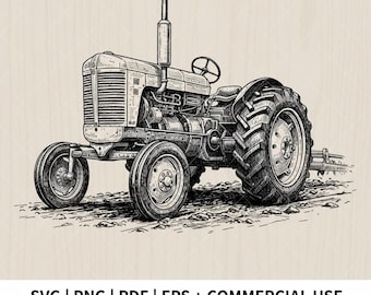 Tractor SVG, Tractor DXF, Tractor PNG, Tractor Cut File, Clipart ...