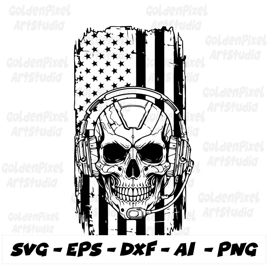Dispatcher Skull SVG | American Flag, First Responder (digital Download ...
