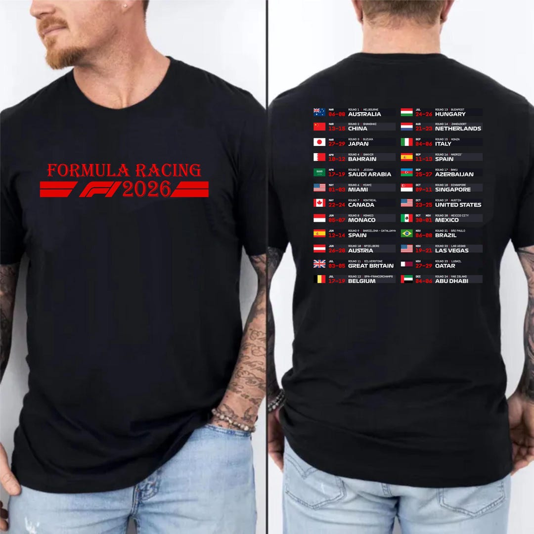 Formula Racing 2026 Schedule T-shirt: Motorsport Fan Apparel Jumper ...