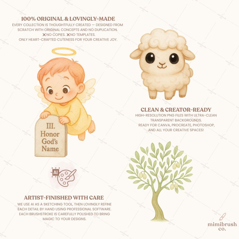 Ten Commandments Clipart: Christian Bible Story PNG Set for Kids ...