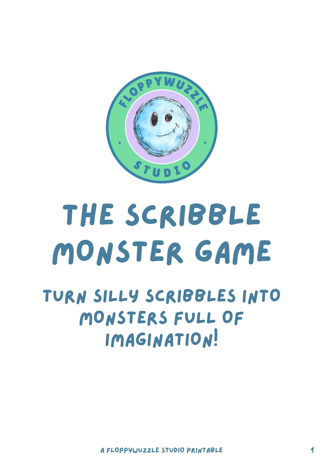 The Scribble Monster Game | Printable Kids Activity | Reusable Fun ...